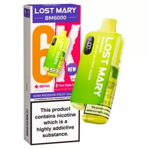 Lost Mary BM6000 Big Puff Disposable Vape -Kiwi Passion Fruit Guava -puffdaddie.co.uk